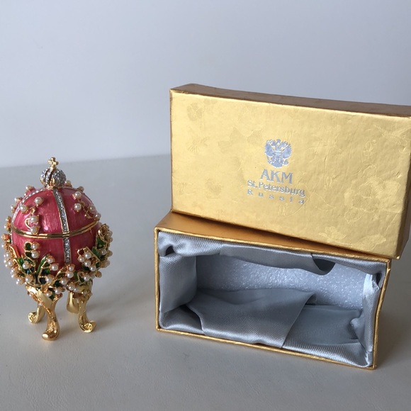 AKM | Accents | Akm Lily Of The Valley Faberge Style Easter Egg Pink ...